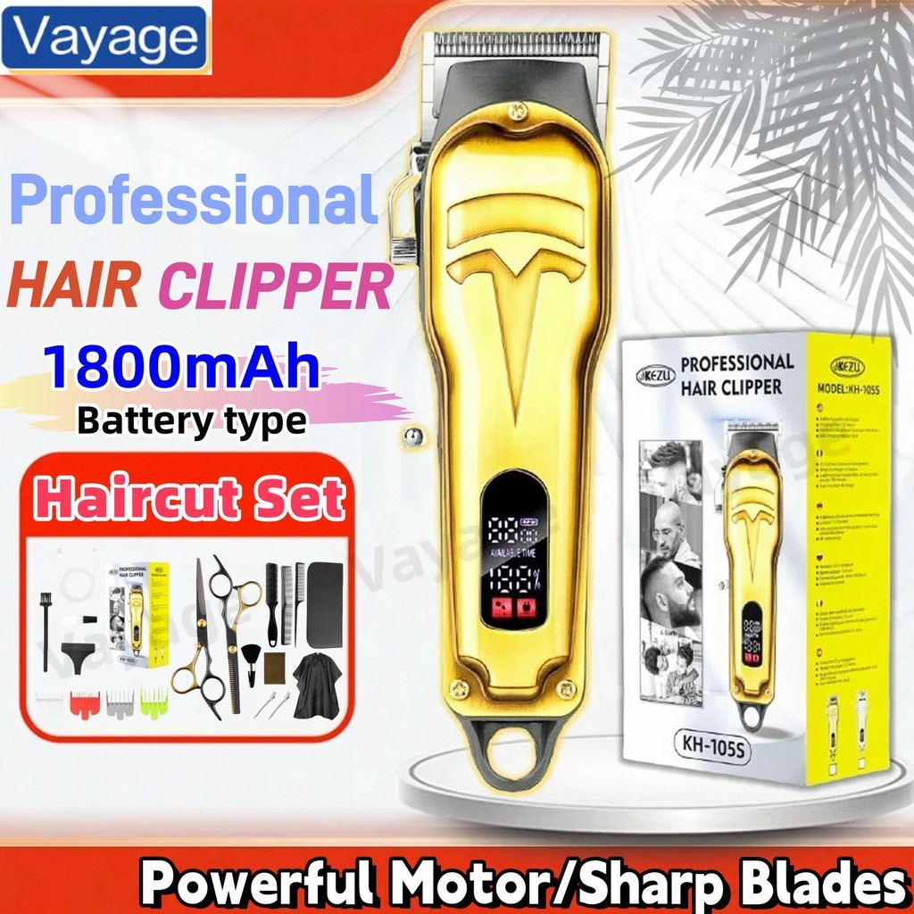 Pro Hair Cut Cordless Shaver Barber Rechargeable Hair Clipper Electric ...