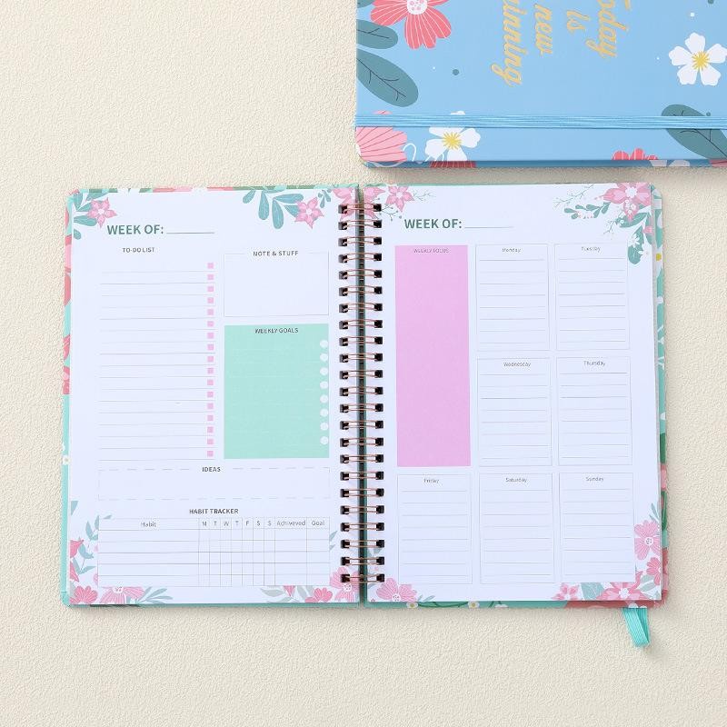 80 Sheets 2025 A5 Spiral Planner Notebook Daily Weekly Plans To Do List ...