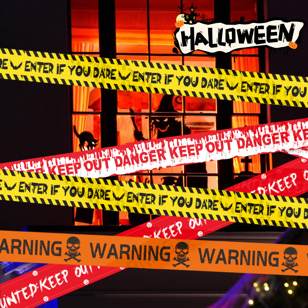 Halloween Warning Tape - Party Decoration Supplies - Horror Atmosphere ...
