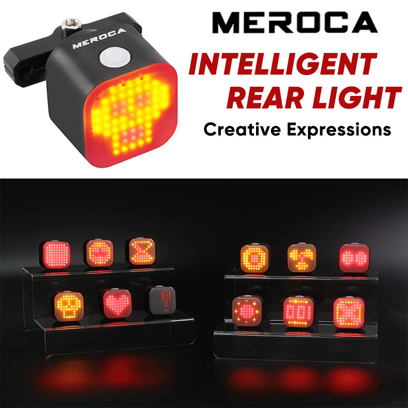 MEROCA Bicycle Rear Light 500mAh IPX4 Waterproof Light Rechargeable ...