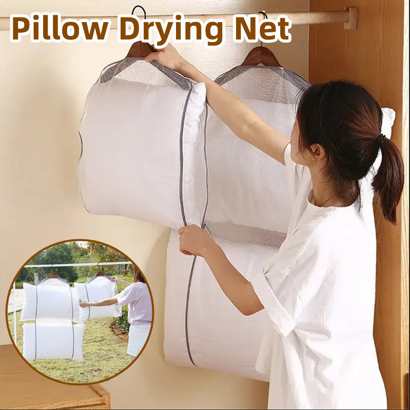Household Pillow Drying Net Foldable Fiber Clothes Dryer Outdoor Pillow ...