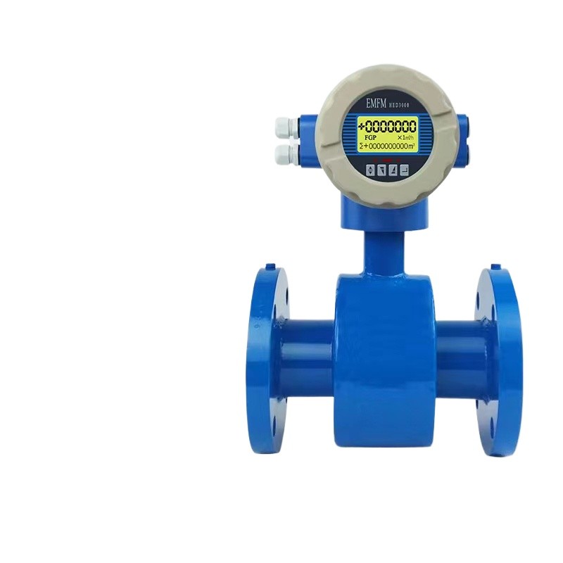 Electromagnetic flowmeter sewage liquid acid-base electronic digital display integrated pipeline ...