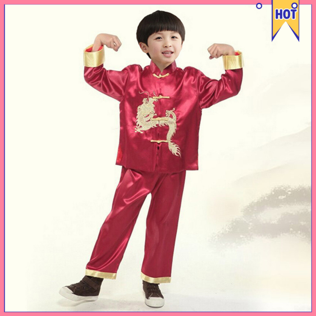 Wandereve| Children Tang Suit Kung Fu Outfits Traditional Chinese ...