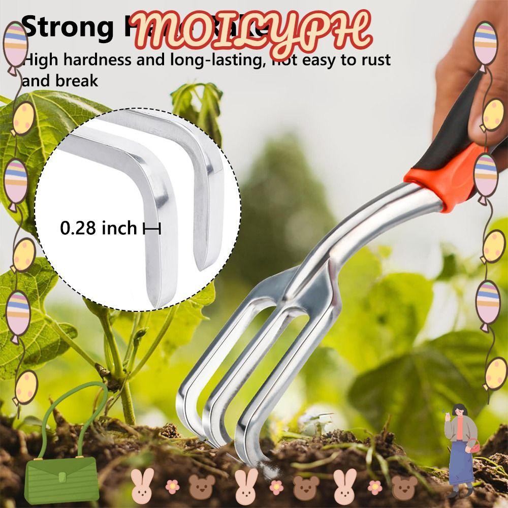 MOILYGOODS Hand Rake Garden Tool, Ergonomic Handle Gardening Hand ...