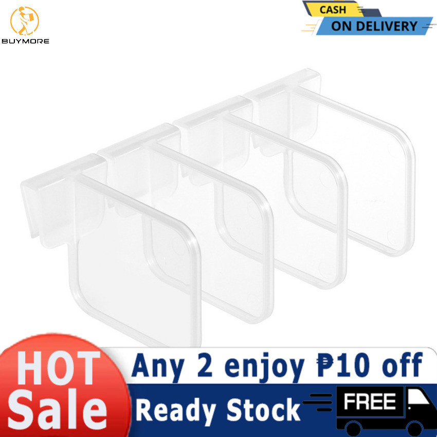 4Pcs Plastic Refrigerator Dividers Organizer Adjustable Snap-on Storage ...