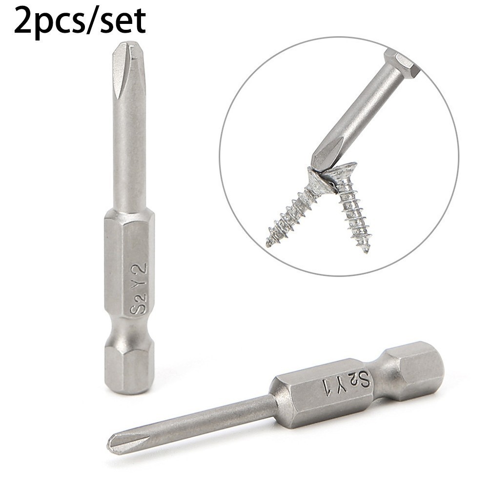2x/set 50mm Magnetic 1/4'' Hex Shank Tri-wing Y Tip Head Screwdriver ...