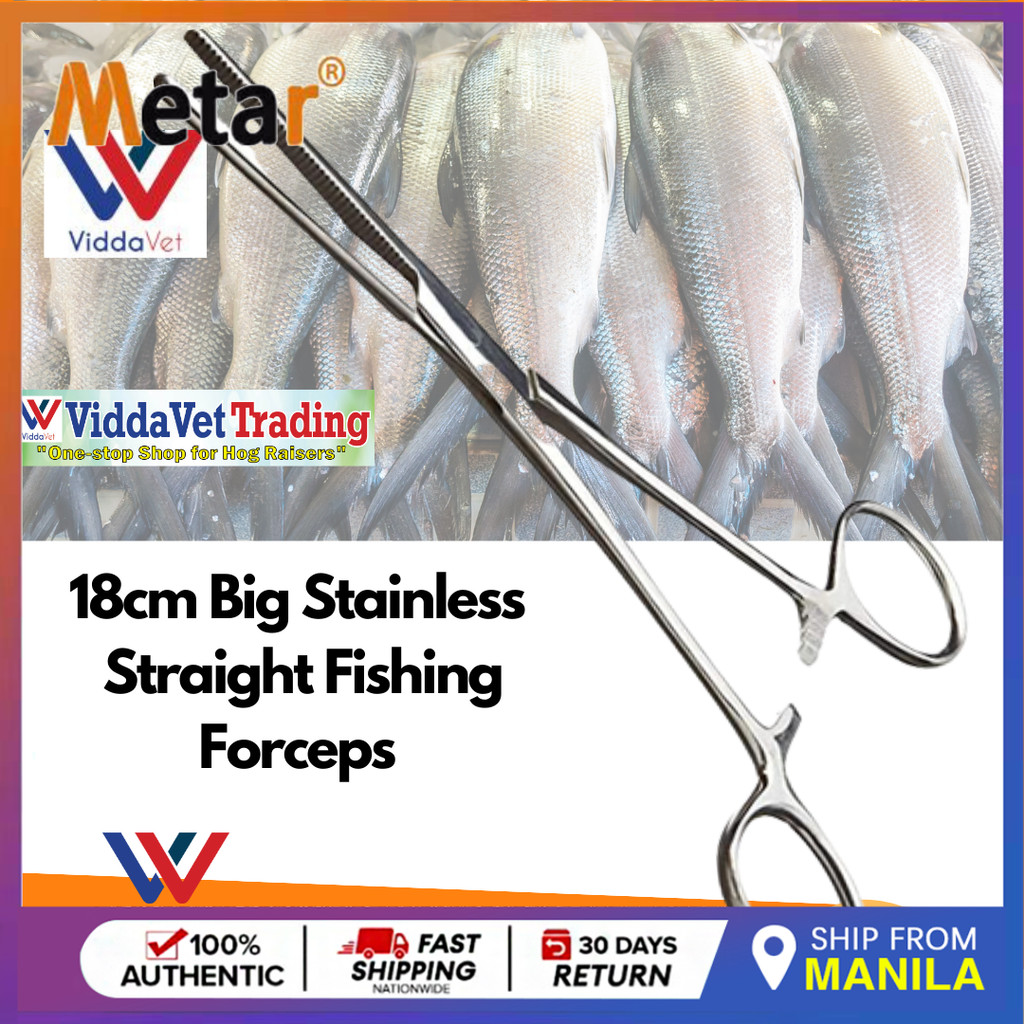 COD+Local+ReadyStock Metar 18 cm Forceps Straight Big Stainless ...