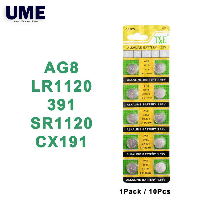 AG8 LR1120 SR1120 1.55V Alkaline Cell Battery Button Coin Batteries For ...