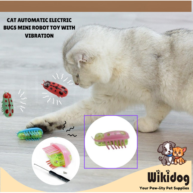 Cat Automatic Electric Bugs Mini Robot Toy with Vibration for cats and ...