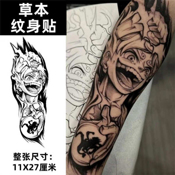 magic tattoo minimalist tattoo Five-gear Luffy, two) herbal tattoo ...