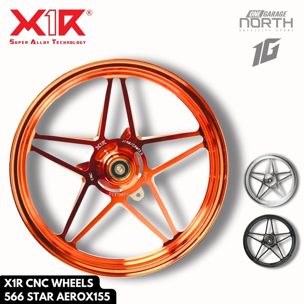 X1R CNC WHEELS 566 STAR AEROX155 v1 v2 | Shopee Philippines