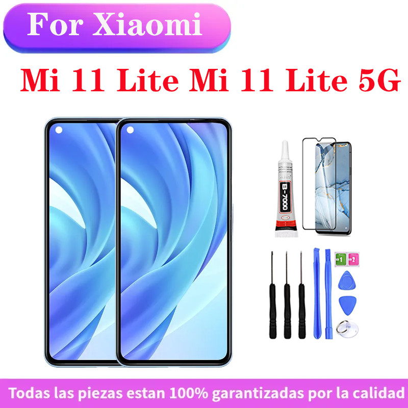 Original AMOLED Xiaomi Mi 11 Lite Mi 11 Lite 5G Mi 11 Lite 5G NE LCD Display Touch Screen ...