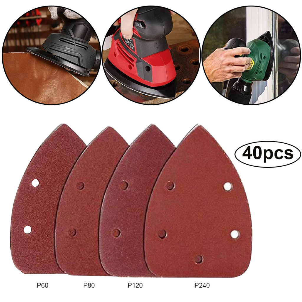 40PCS 6 Types Of Mixed Packaging Grit Self-adhesive Triangular Sanding ...