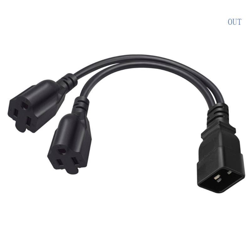 OUT IEC 320 C20 to NEMA 5-15R 3 Prong PC Power Adapter Extension Cable ...