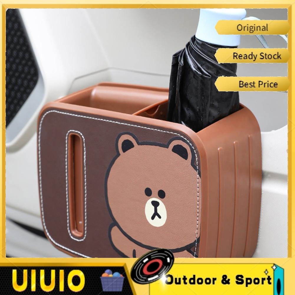 Uiuio Car Trash Can Seat Back Leather Tissue Box Garbage Bin Container ...