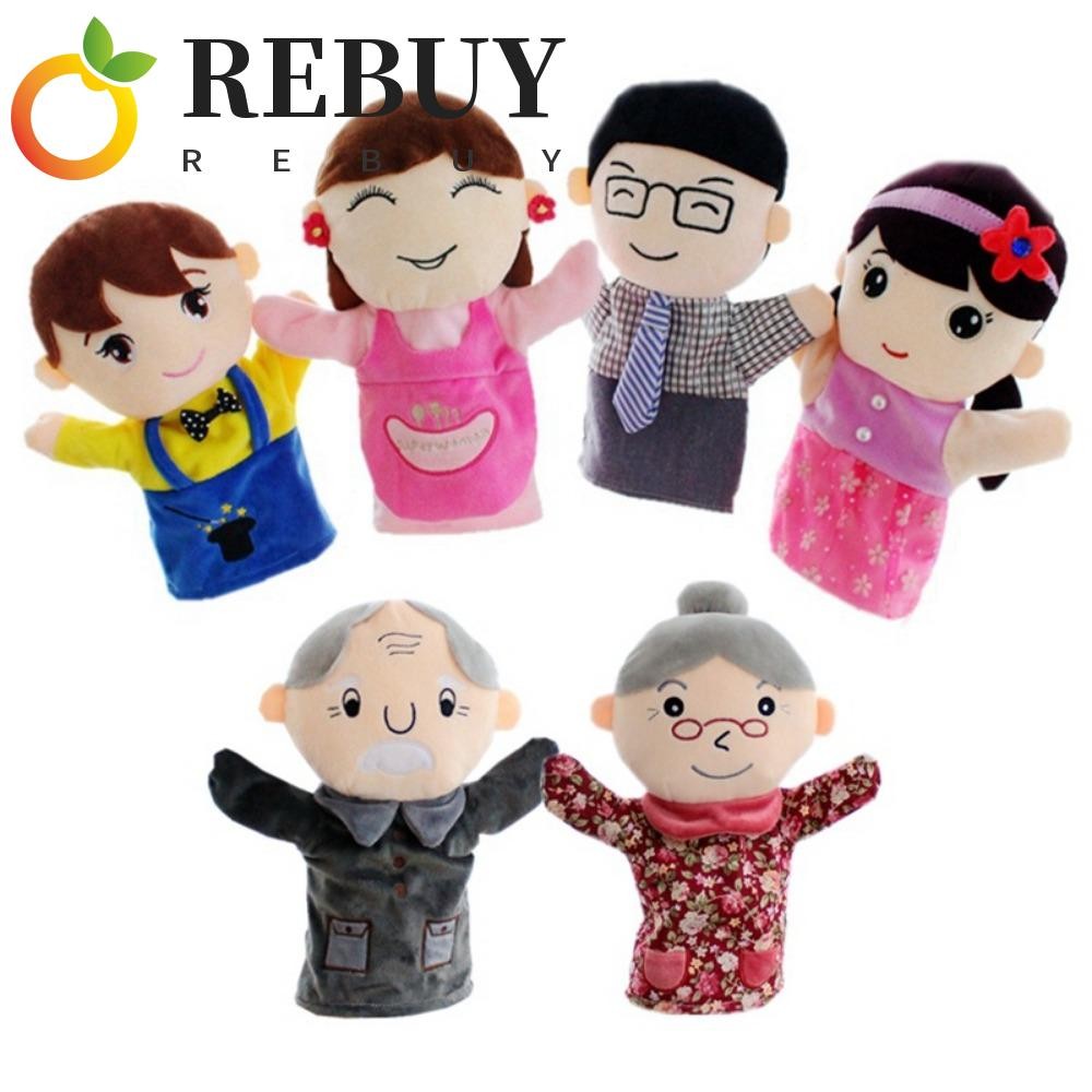 REBUY Family Finger Puppets Soft Toy Feisty Cloth Doll Familys Members ...