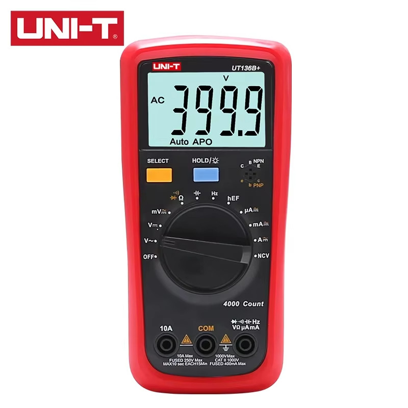 UNI-T UT136B+/C+ Digital Multimeter 1000V 10A AC DC NCV Current Ohm ...