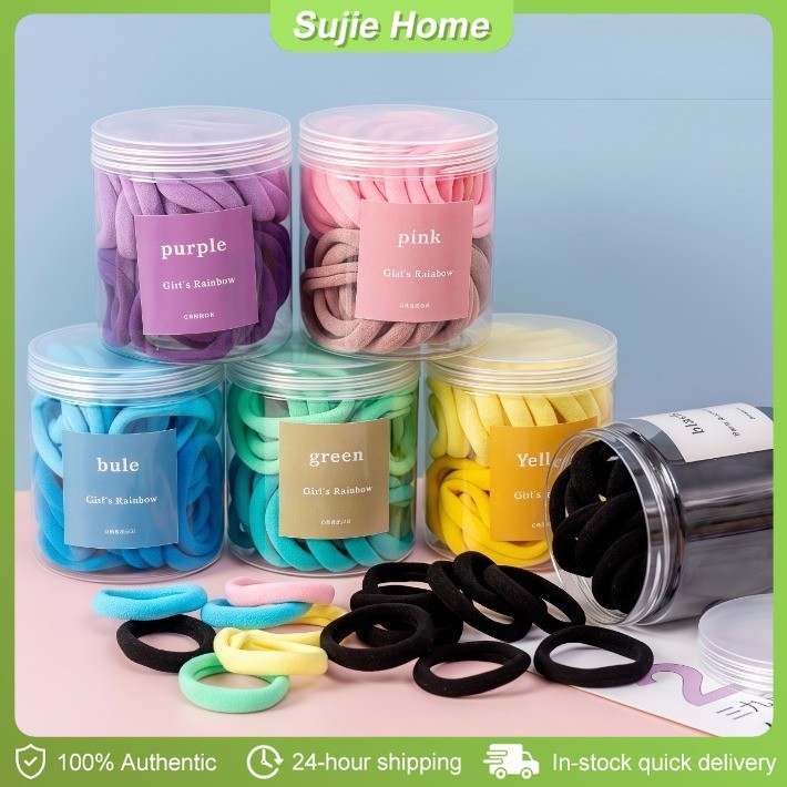 50PCS Colorful Hair Ties High Elastic Stretch Rubber Hair Bands ...