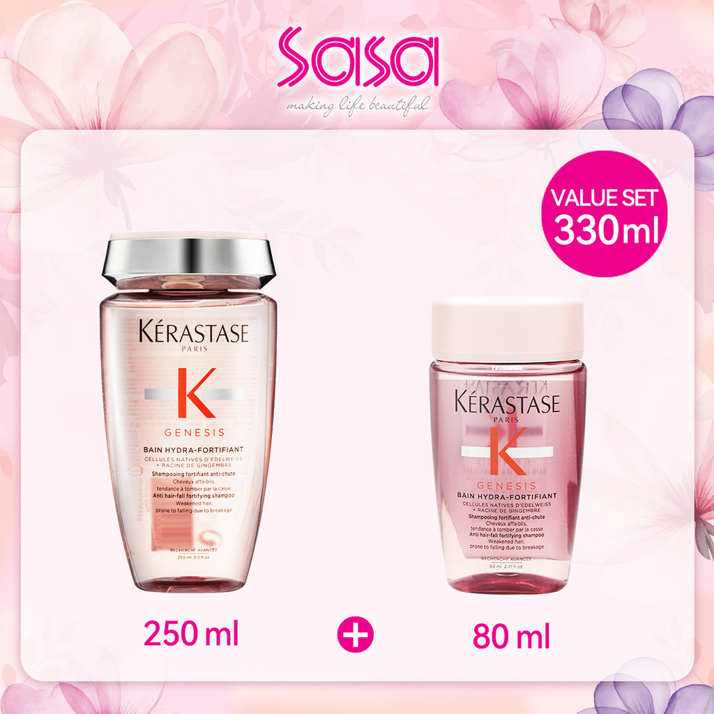 Kerastase Genesis Bain Hydra-Fortifiant Shampoo Value Set (250ml + 80ml ...