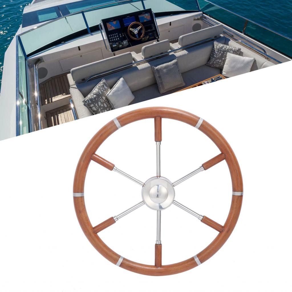 bacony-ph Boat Steering Wheel 18 inch 6 Spokes Marine with Stainless ...
