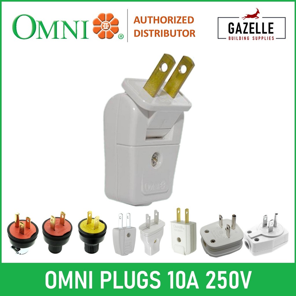 Omni Plug Heavy Duty Swing Type Rubber Plug 10A Parallel Ground Rubber ...