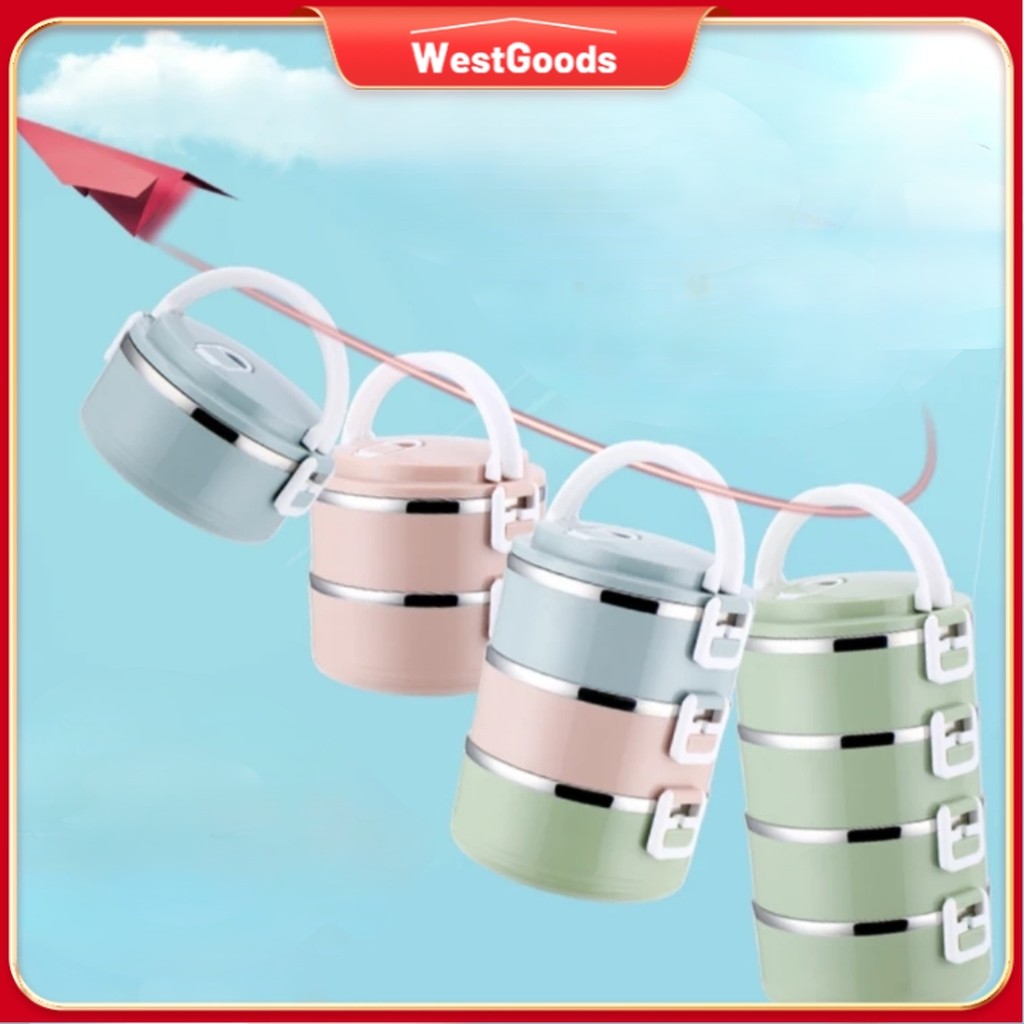WG Catoon Stainless Steel Bento Lunch Box for Kids 2/3/4 Layers ...