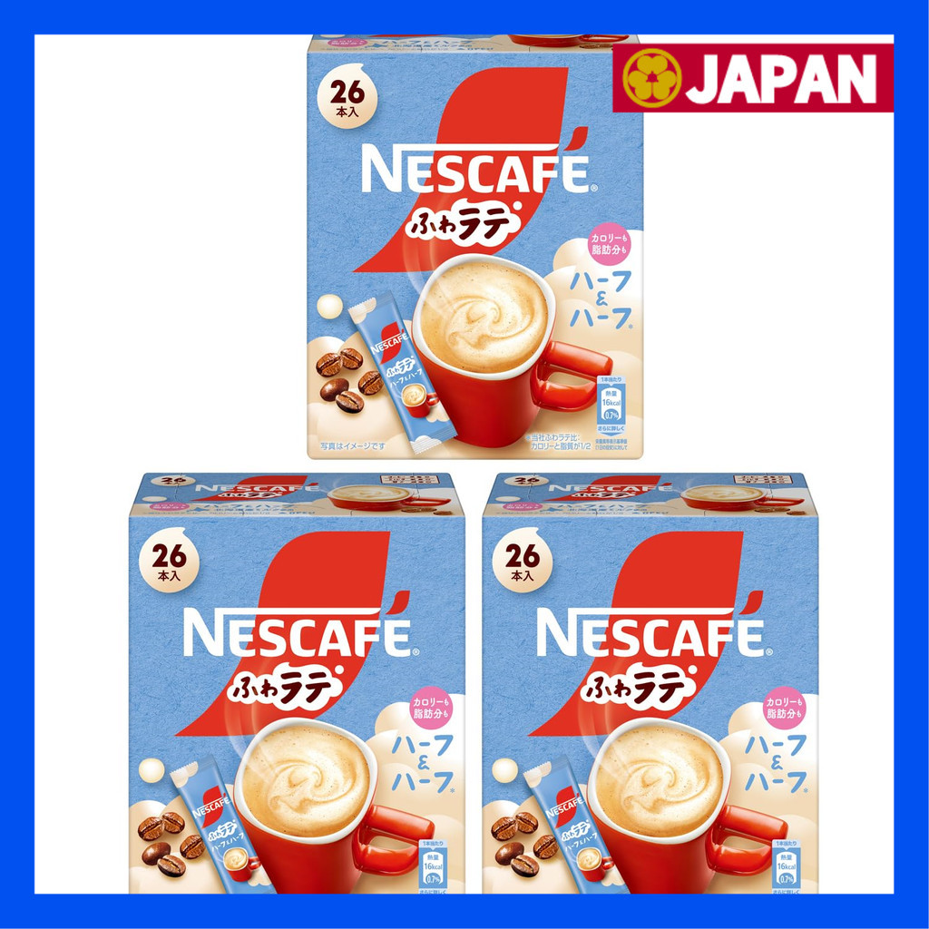 [Direct From JAPAN]Nescafe Fluffy Latte Half & Half 26 bottles x 3 ...