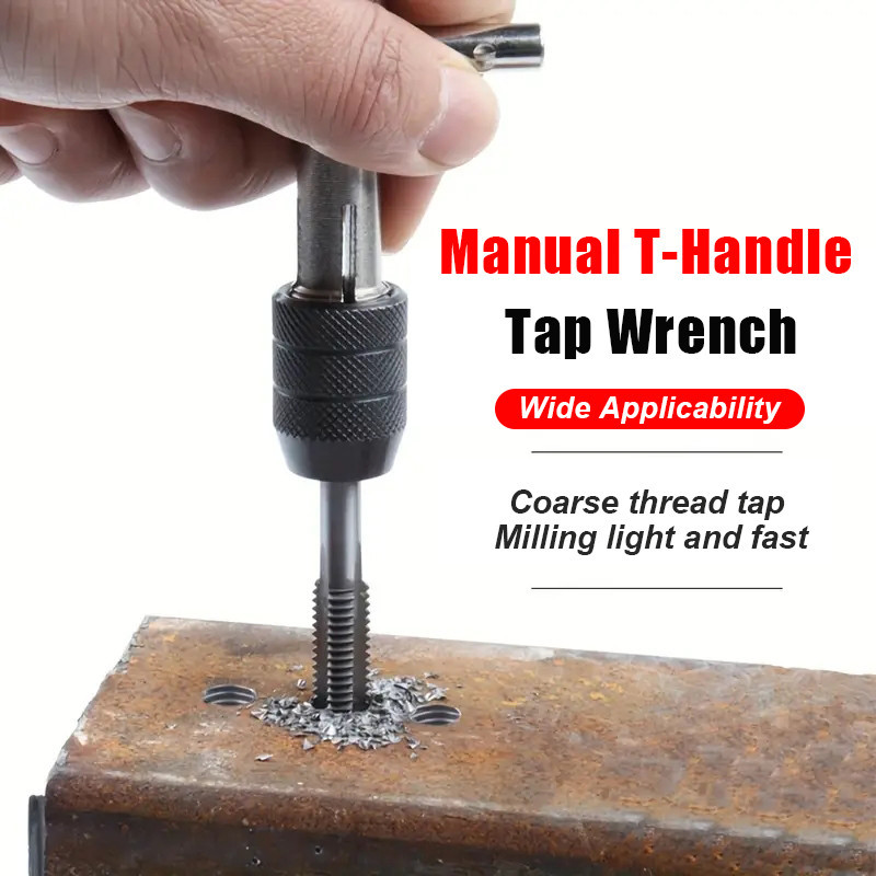 Manual T-Handle Tap Wrench Portable Adjustable Tapping Tool M3-M8 ...