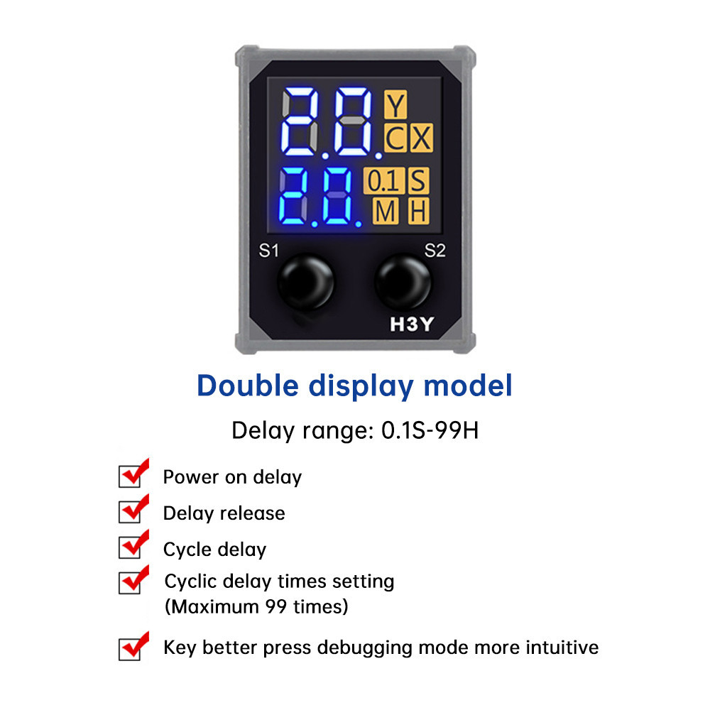 Diymore DC12V, DC24V, AC220V, small adjustable digital display time ...