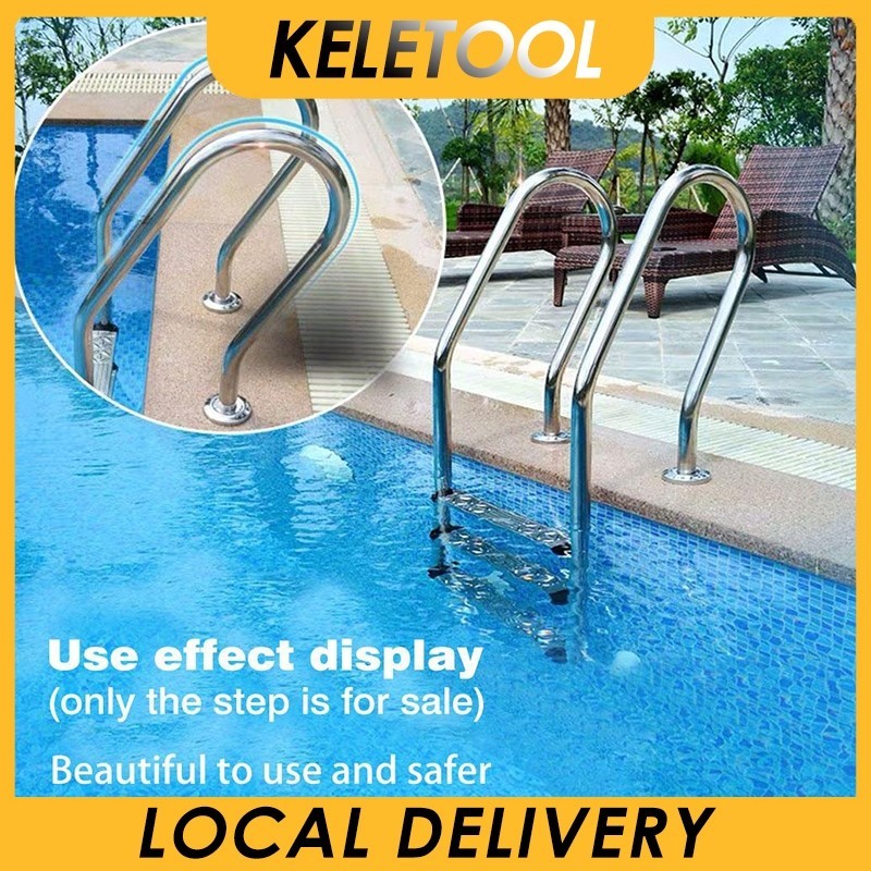 Swimming Pool Ladder Built-In P Shaped Grab Rail Handrail Step Stairs ...