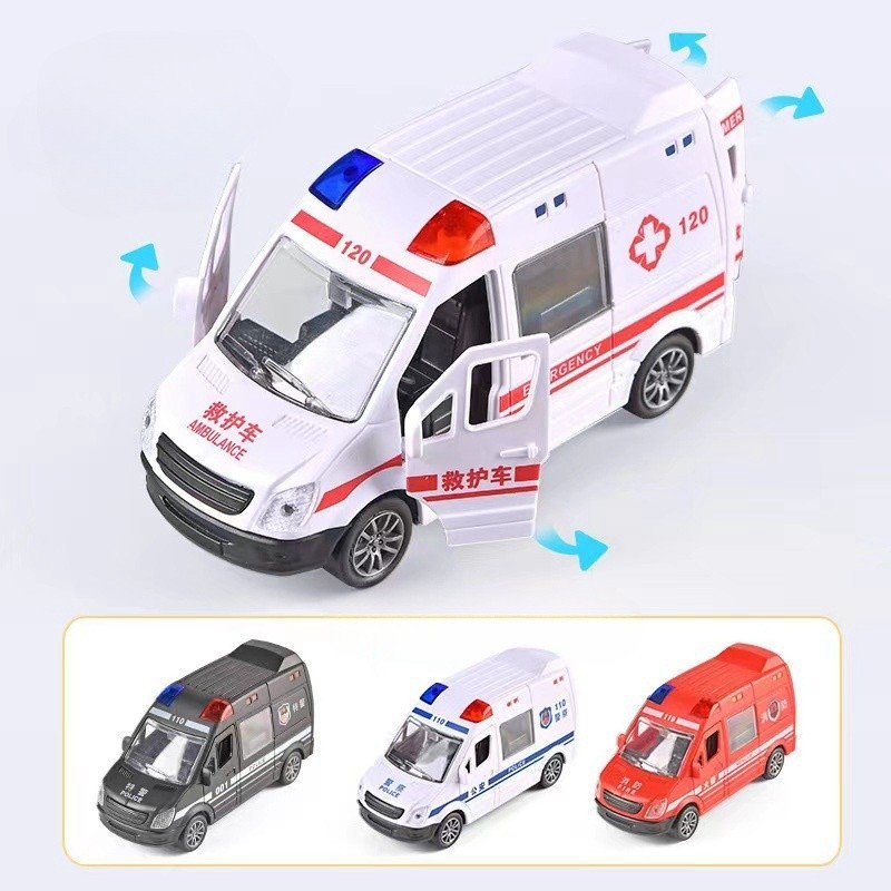 City Diecast Ambulance Emergency Toy Car Model Open Door Ambulancia ...