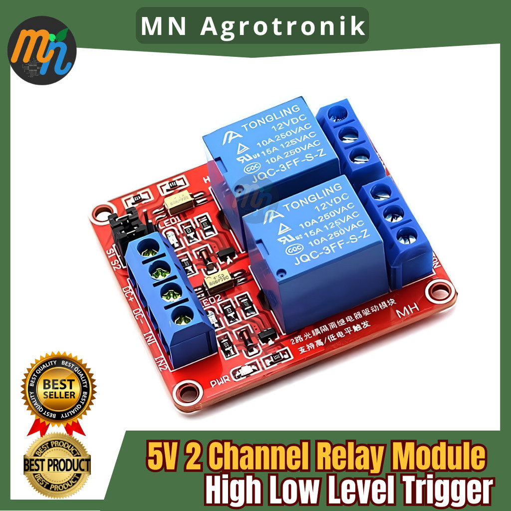 Module RELAY 2 CHANNEL 5V Active HIGH Or Active LOW WITH OPTOCOUPLER ...