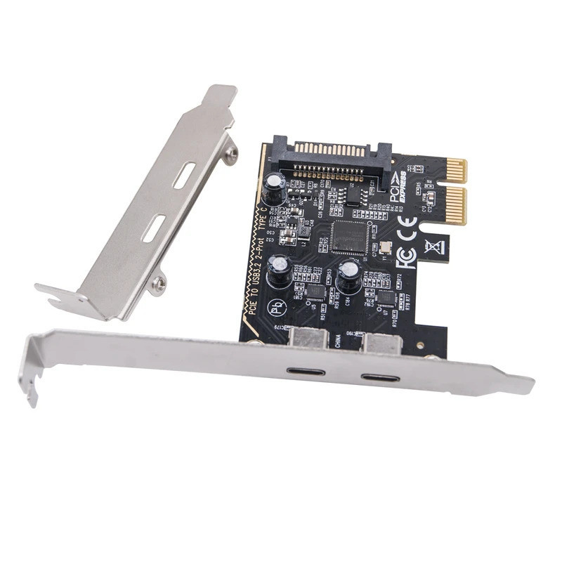 PCIE to Dual Type C Expansion Card PCI Express X1 to 2Port TYPE-C USB 3 ...