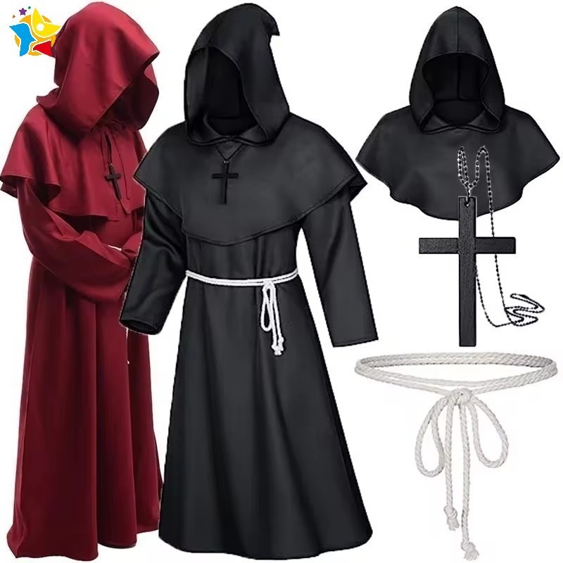 Medieval Monk Witch Costumes For Halloween Cos Stage Performance Men ...