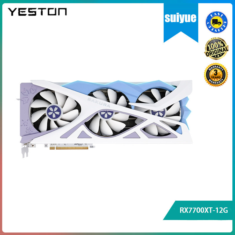 Yeston AMD RX7700XT-12GD6 Sakura Pupil Flower Wedding Commemorative ...