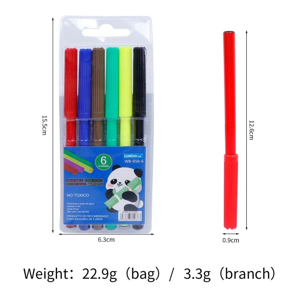 WEIBO WB-858 COLOR PEN 6/12 colors SCHOOL SUPPLIES/GIVEAWAYS | Shopee ...