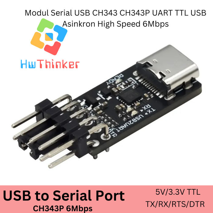 Usb Serial Module CH343 CH343P UART TTL USB Akiskron High Speed 6Mbps DTR RTS Type-C | Shopee ...