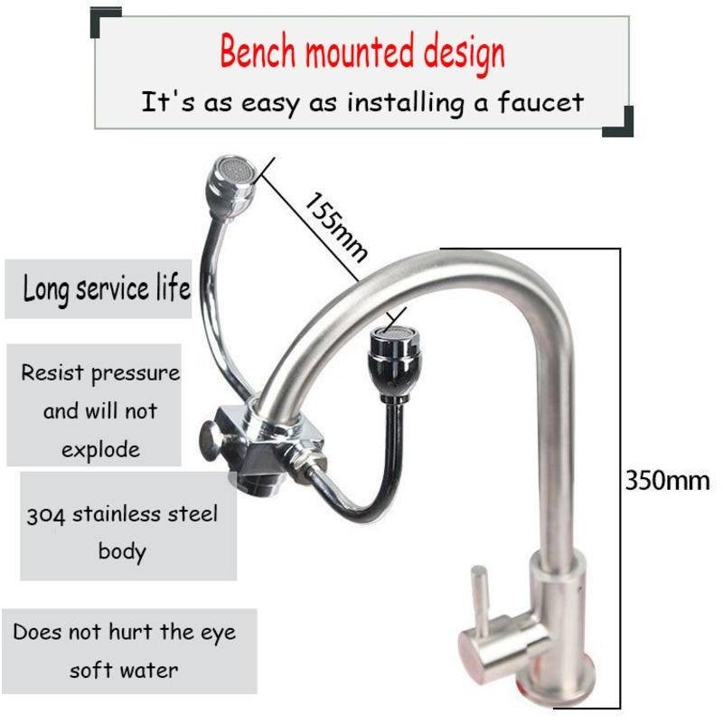 Faucet dual purpose eye wash factory laboratory simple stainless steel ...