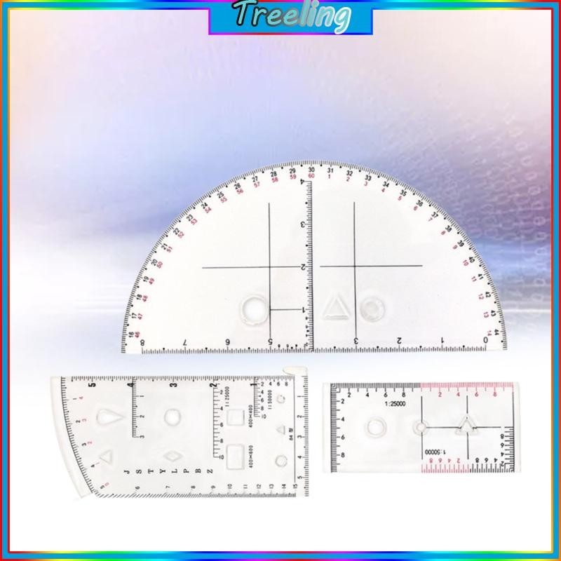 Treeling Coordinate Scale Protractors Geometry Drawing Template ...
