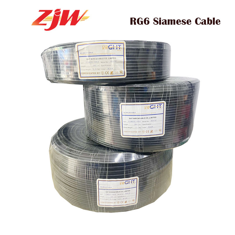 100 Meters / 200 Meters / 300 Meters RG6 Siamese Cable for installation ...
