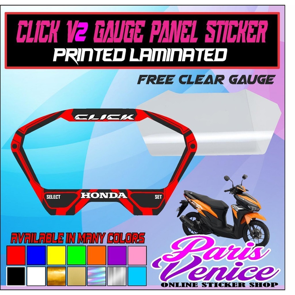 honda click v2 gauge panel sticker printed laminated with free clear ...