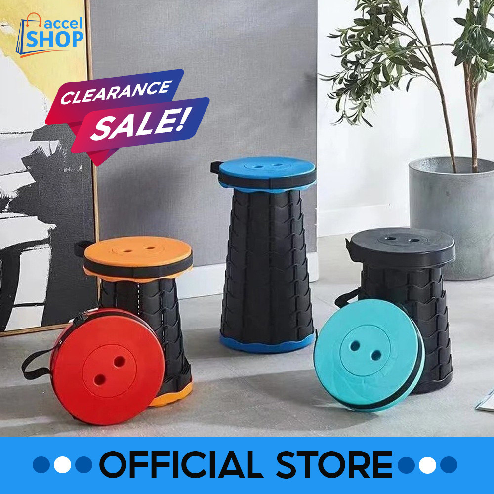 Accel CLEARANCE SALE Folding Stool Adjustable Plastic Collapsible ...