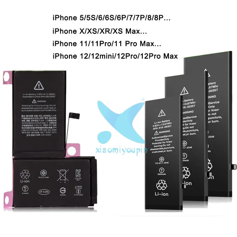 Replacement Battery For Phone 4 4S 5 5S 6 6S 6P 6SP X XR Xs XSMax 11 12 ...