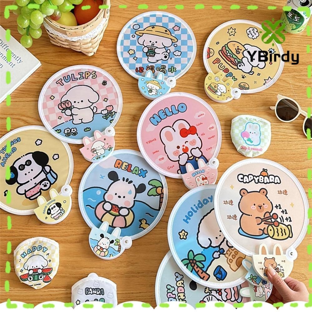 YRBWDYZDH Round Fan, Foldable Collapsible Pocket Fan, Creative Summer ...
