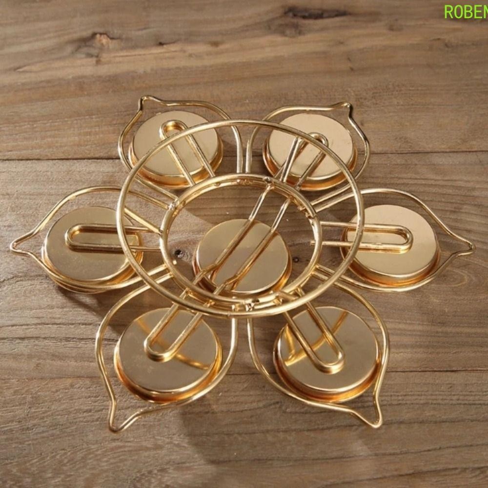 ROBEN Round Disc Butter Lamp, Single Layer Round Seven-star Candlelight ...
