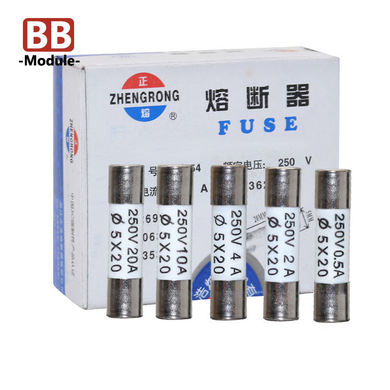 100pcs ceramic fuse 5mm x 20mm slow melting R054 AC250V 0.5A, 1A, 2A, 3A, 4A, 5A, 6A, 8A, 10A ...