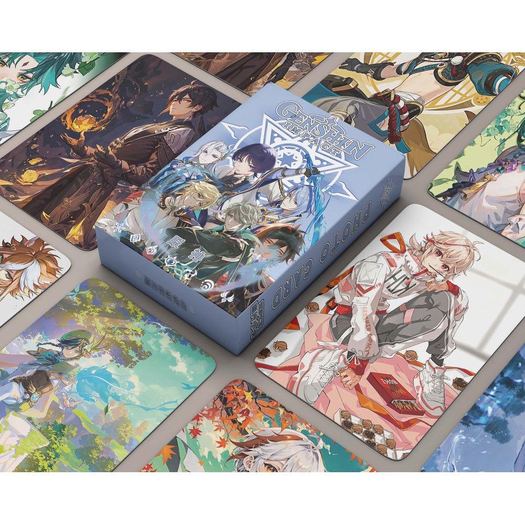 50-55pcs Manga Manhwa GENSHIN Laser Holographic Lomo Cards Alhaitham ...