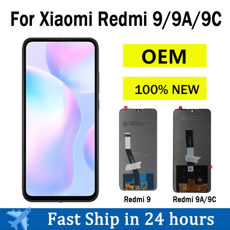 100% NEW OEM For Xiaomi Redmi 9A LCD Display Screen With Frame Touch Screen Assembly For Redmi ...