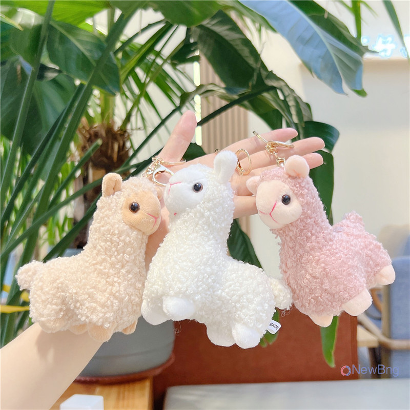 ONew Cartoon Cute Alpaca Plush Pendant Creative Kawaii Doll Keychain ...