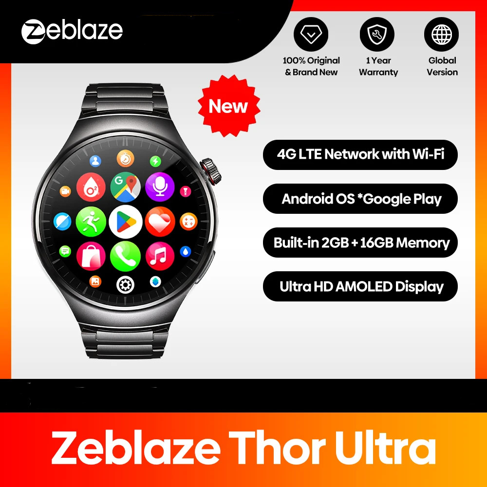 Zeblaze Thor Ultra Stainless Steel Version Android Smart Watch AMOLED ...
